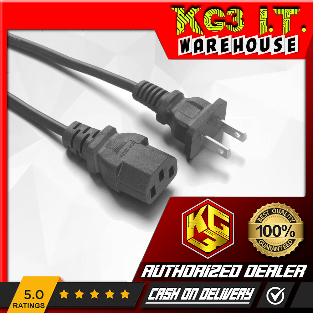 TKK 3 Pin Power Line Extension Cord For CPU Prong Cable PC Computer Desktop Monitor 1.5 Meters 1 ...