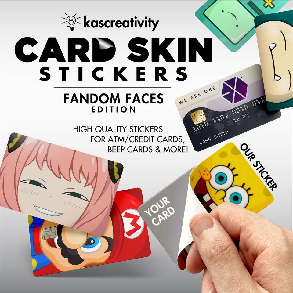 FANDOM FACES Card Skin Stickers (for ATM, Credit Debit, Beep Cards, Loyalty Cards) | Shopee Malaysia