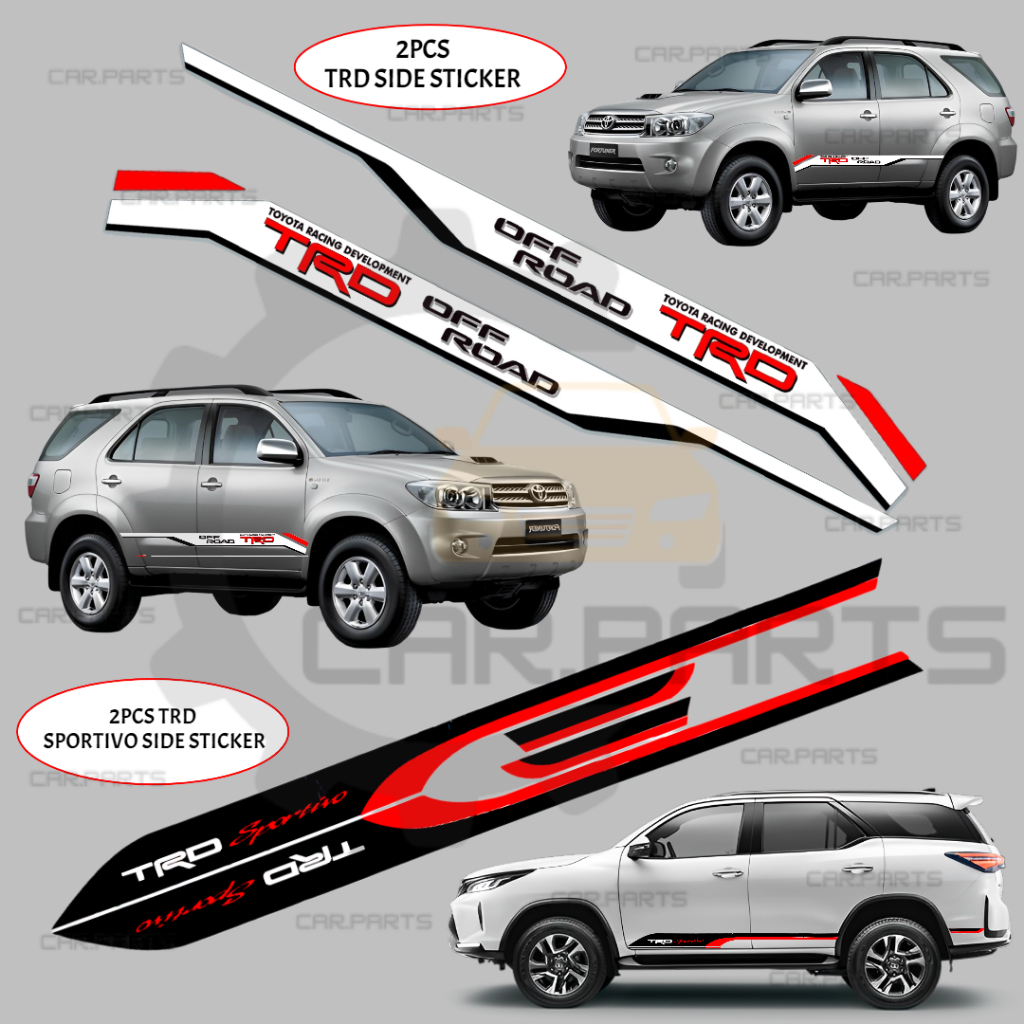 CP 2Pcs TRD SPORTIVO OFF ROAD Car Body Side Sticker Truck Decal Vinyl ...