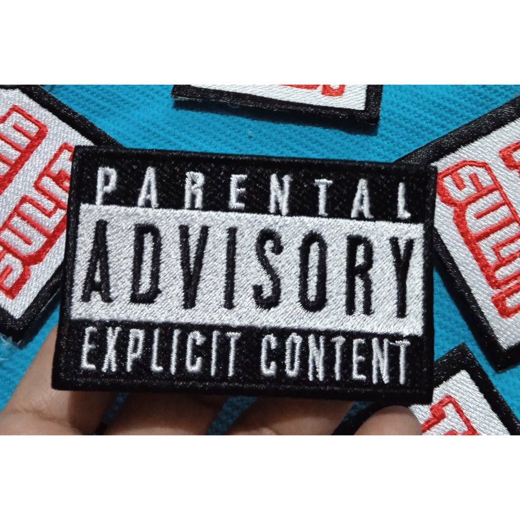 TS23 061 parental advisory cool hip trendy patch sign warning symbol embroidery logo patch ...