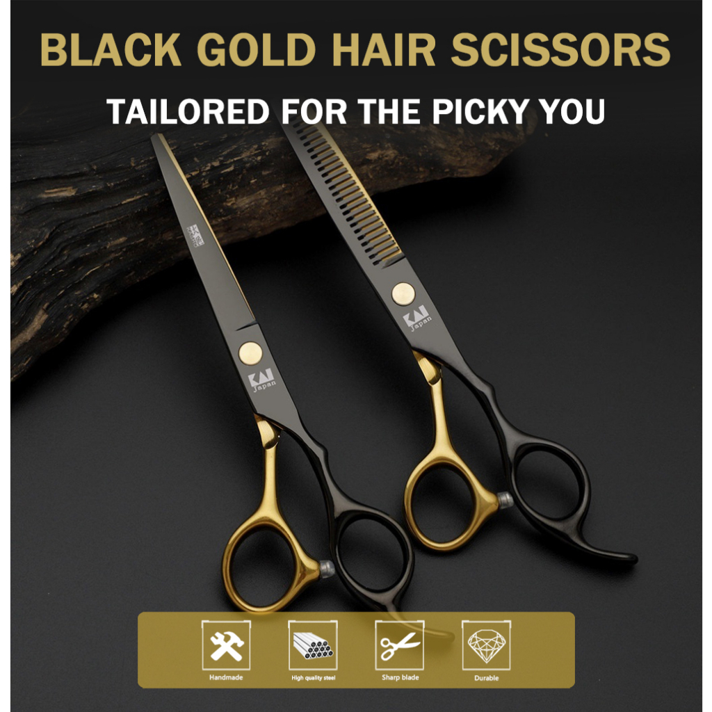 Kasho Japan 440C Salon Barber Scissors 6 inch HairCut Scissors Flat ...