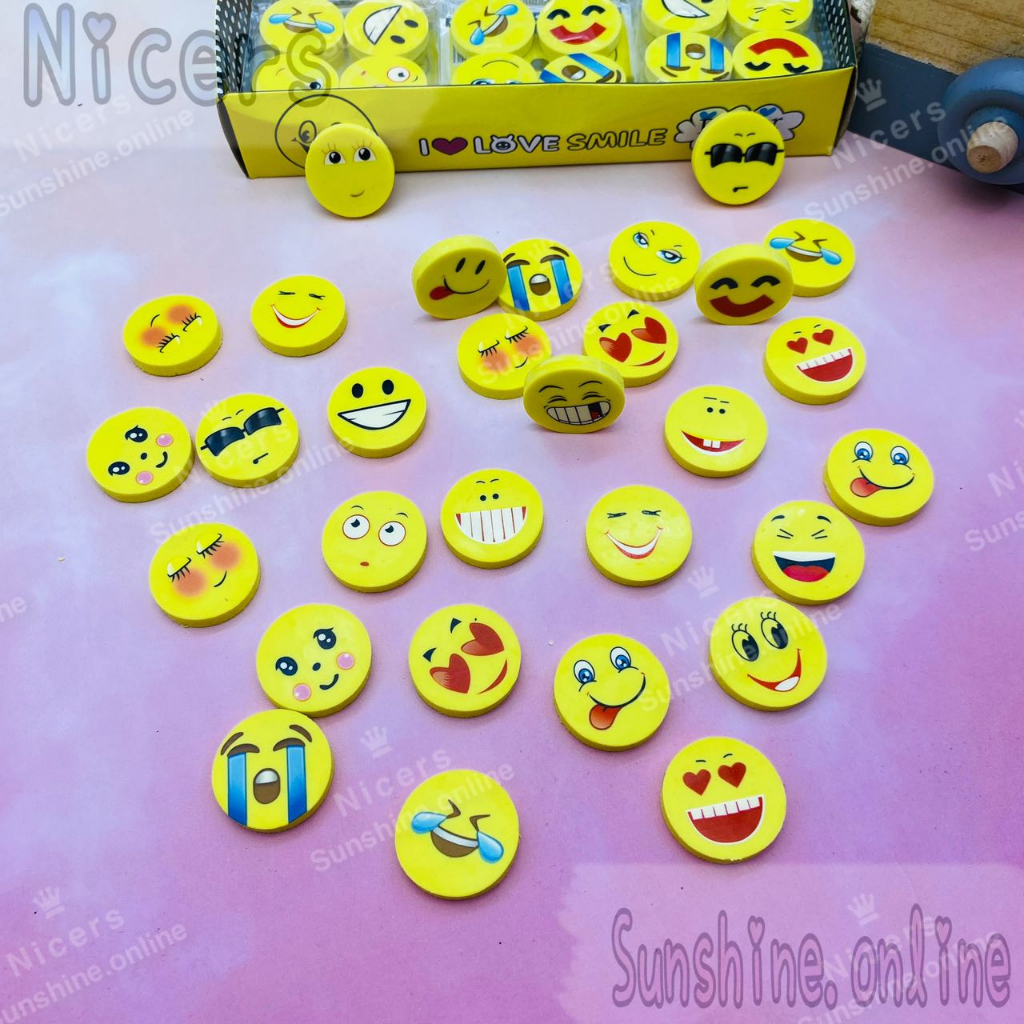 Mini Emoji Smiley Eraser Cute Erasers 4pcs Set | Shopee Malaysia