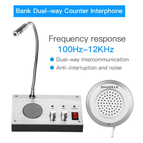 Dual-Way Window Counter Intercom Interphone System, Dual-Way Talk Anti ...