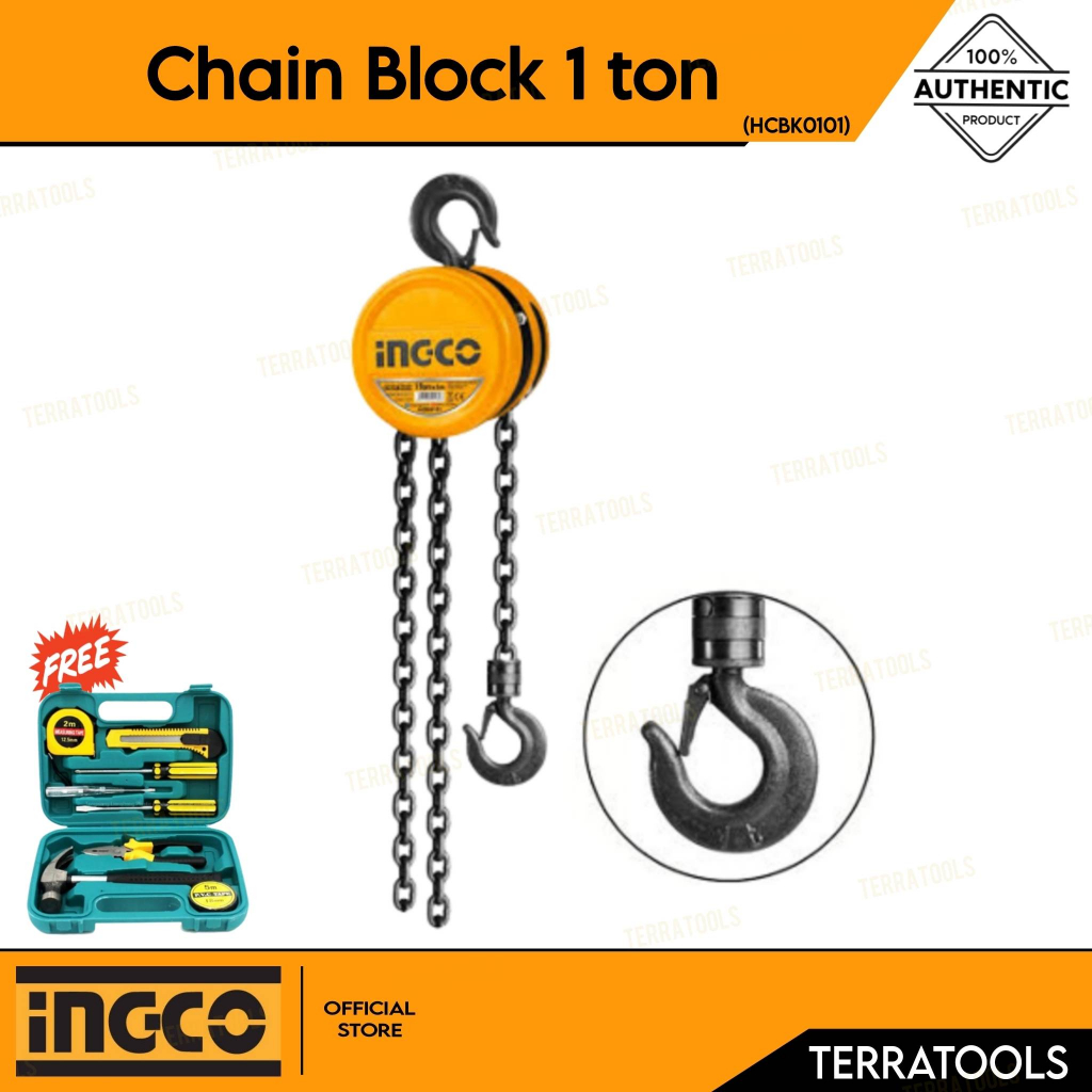 INGCO Chain Block 1Ton HCBK0101 FREE TOOLSET | Shopee Malaysia