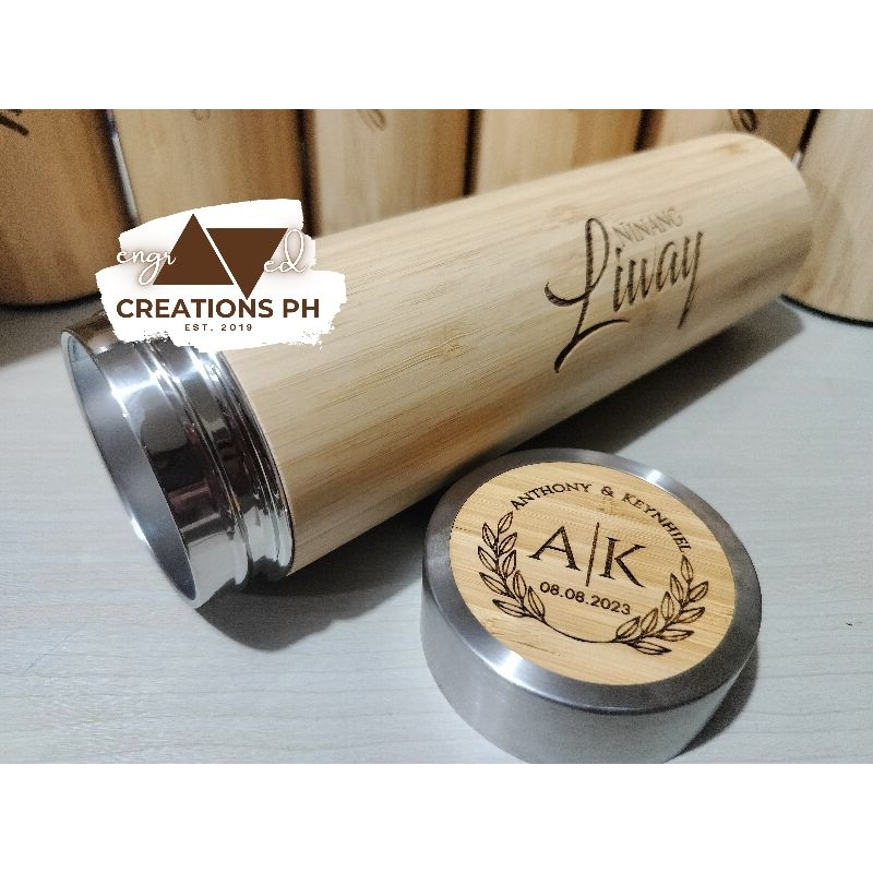 Personalized Laser Engraved Bamboo Tumbler 550ml | Shopee Malaysia