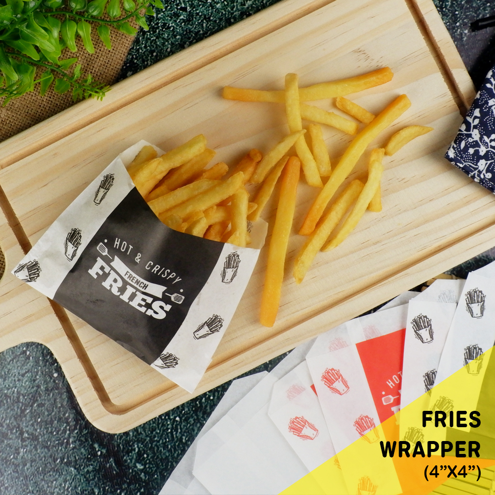 French Fries Wrapper Pouch Greaseproof with Design 100pcs. | Shopee ...