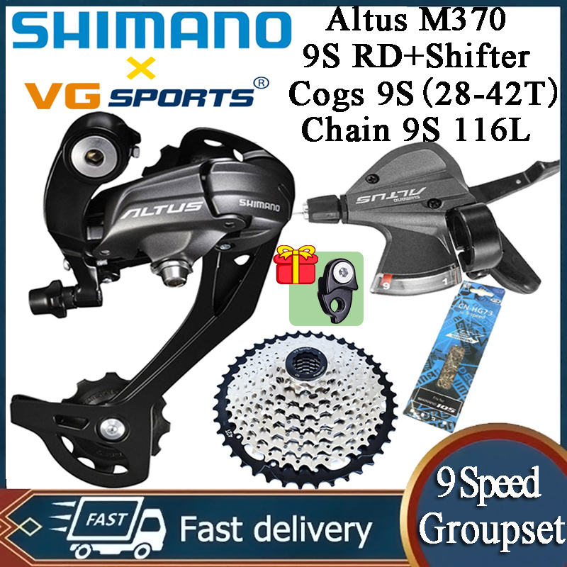 Shimano Altus M370 9 Speed Groupset RD Shifter VG Sports Cassette Cogs 36T/40T/42T 9 Speed chain ...