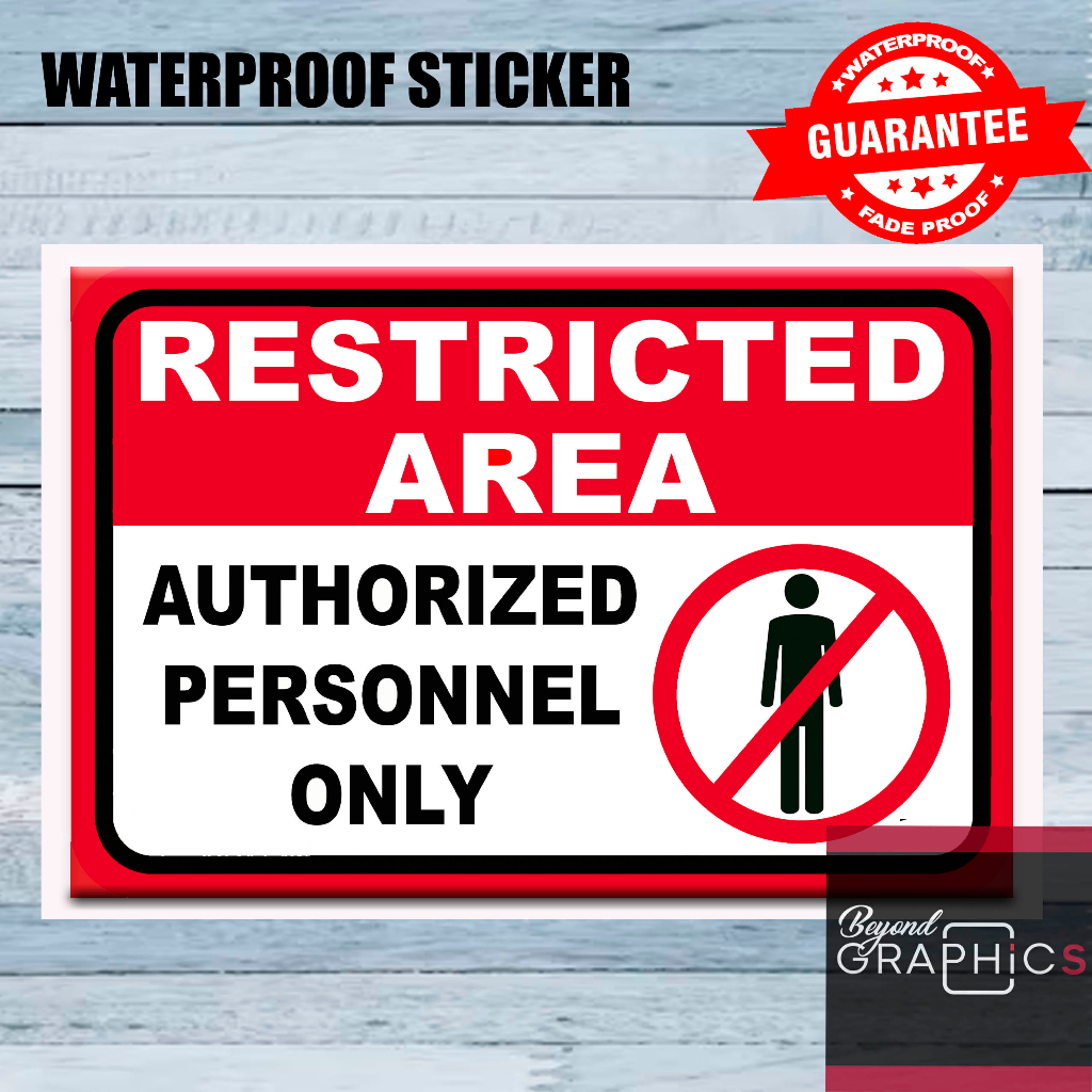 BG Restricted Area Do Not Enter Sign Laminated PVC Sticker Metal Sheet ...