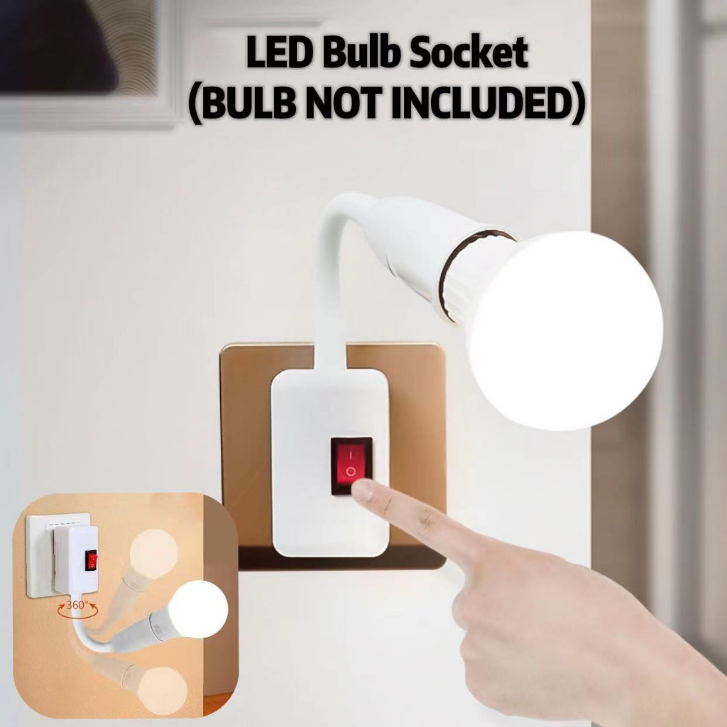 360 Rotate Twist E27 Bulb Plug Socket Universal Extension Lamp Holder ...