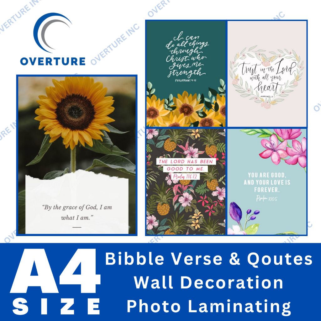 Bible Verse & Quotes Wall Decor Photo Laminated A4 size Home Decoration ...