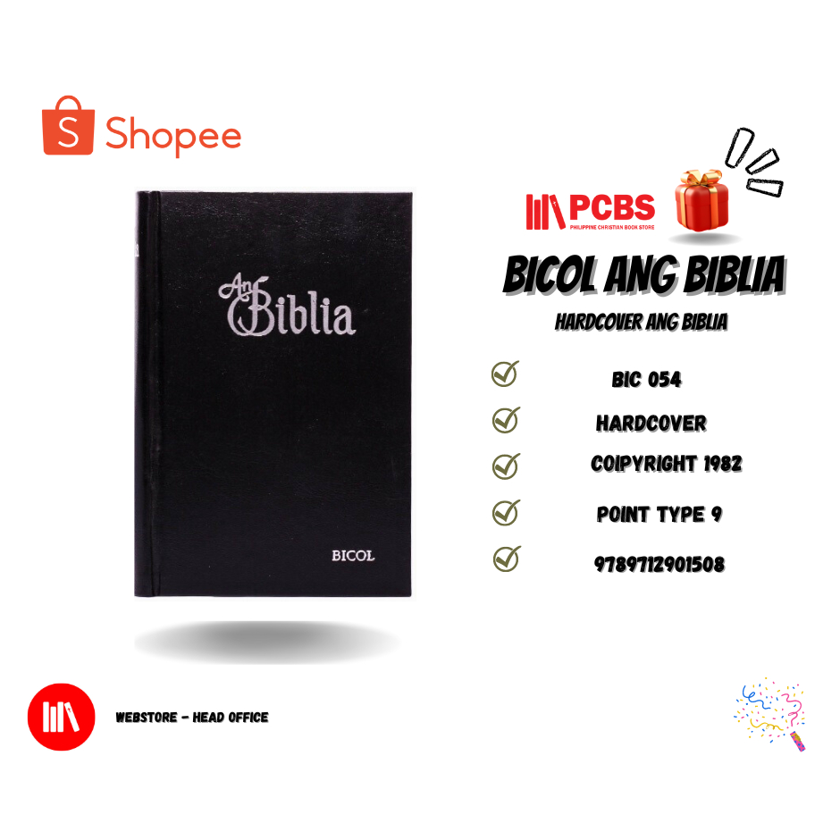 PCBS Bicol Bible - Ang Biblia Hardcover (POINT TYPE 9) BIC 054 - Ang ...