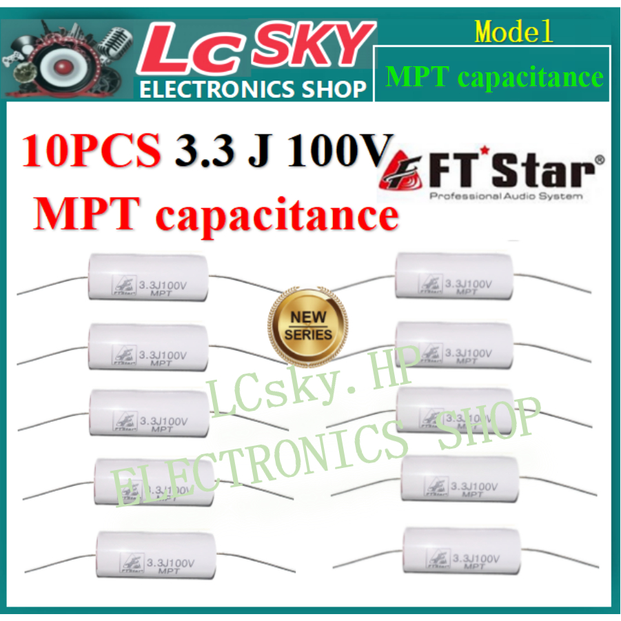 The 10PCS FTstar 3.3J100V MPT capacitor frequency divider capacitor ...