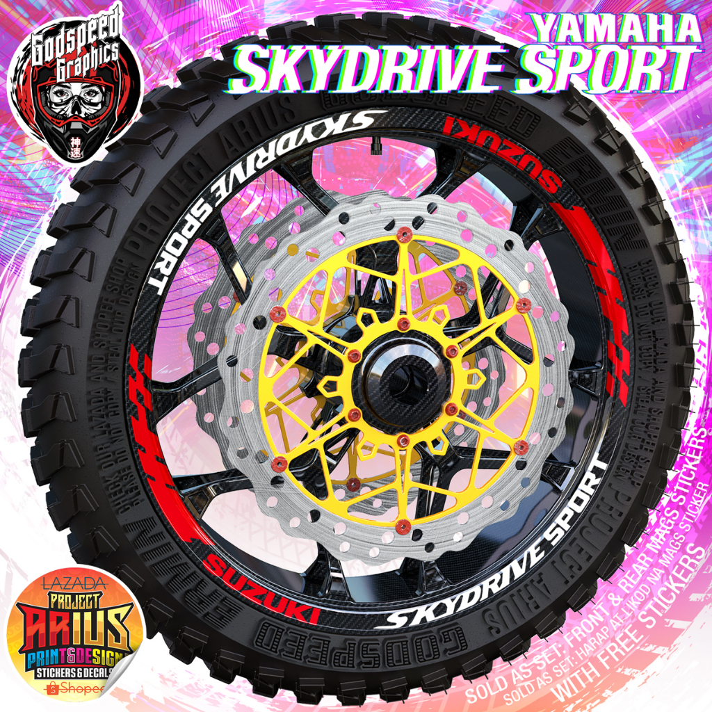 Mags Sticker for Suzuki Skydrive Sport (Set: Harap at Likod 4 Sides ...