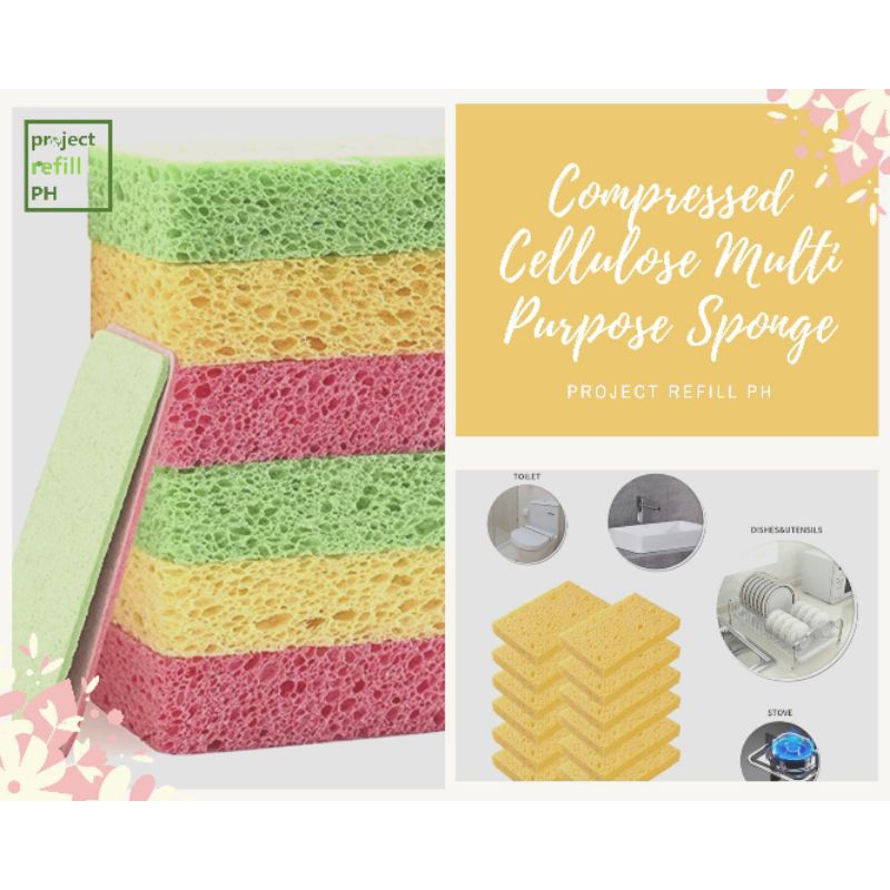 Compressed Cellulose Multi Purpose Sponge (No Scrubber) | Shopee Malaysia