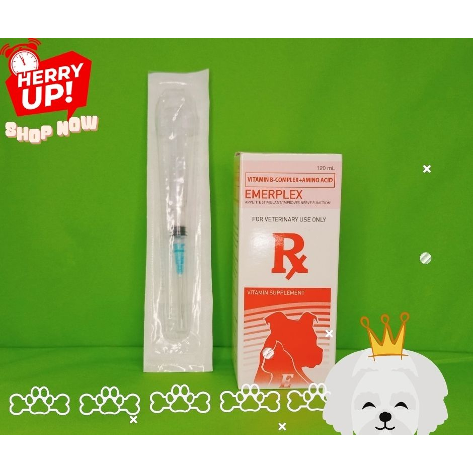 EMERPLEX Vitamin B-Complex + Amino Acid 120ml with 1 Free 3ml Syringe ...