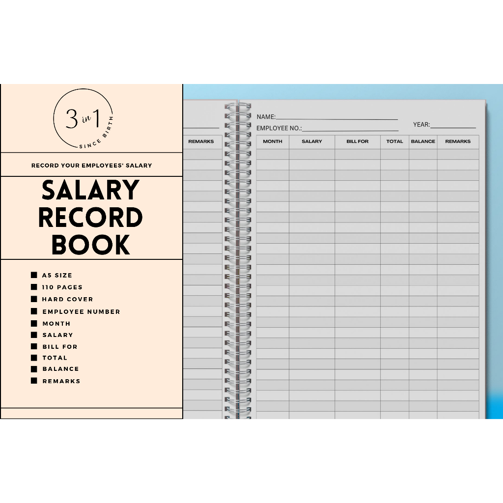 Employees' Salary Record Book: Payroll Management Hardcover Notebook ...