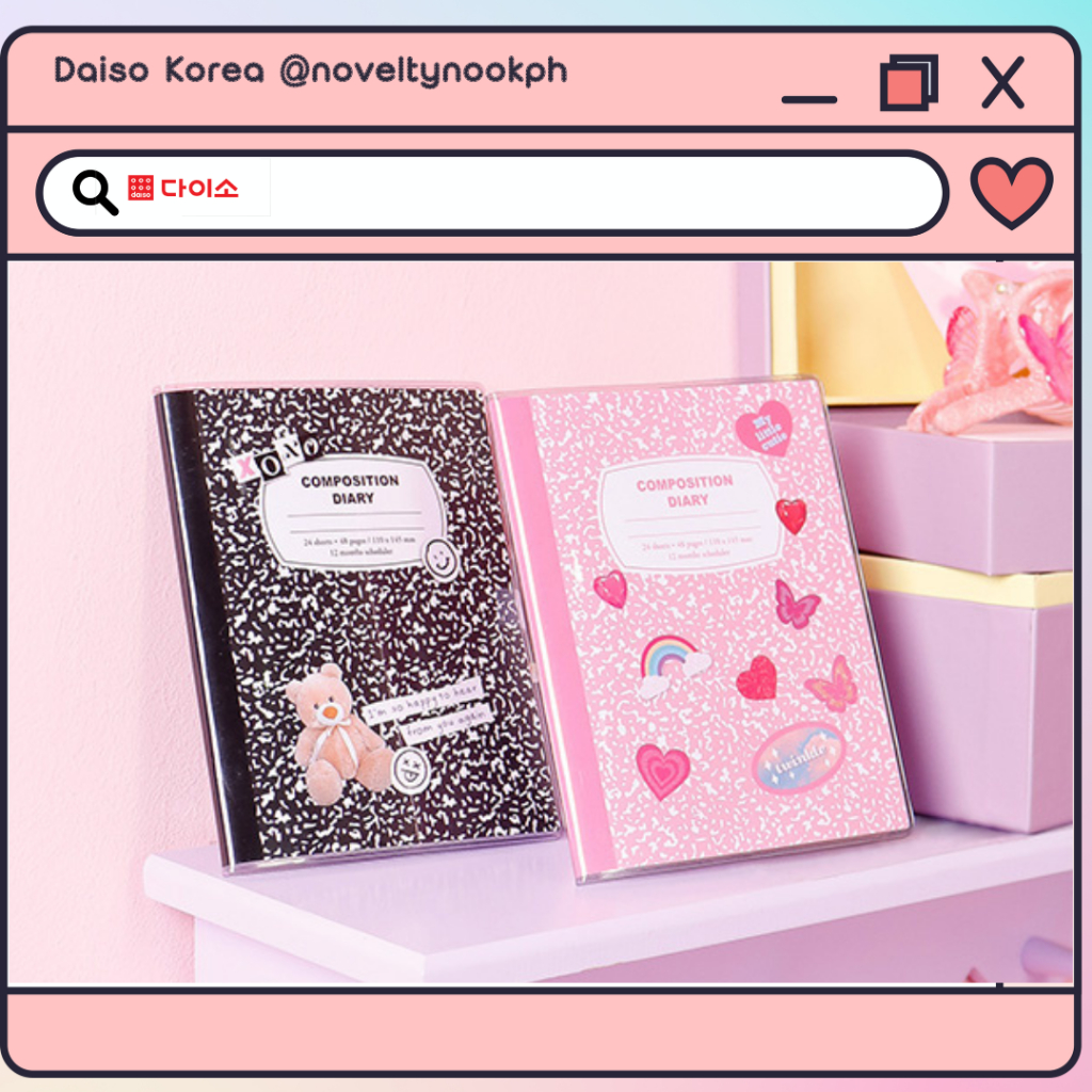 Daiso Korea Composition Mini Notebook Schedule Lucalab Dupe | Shopee ...