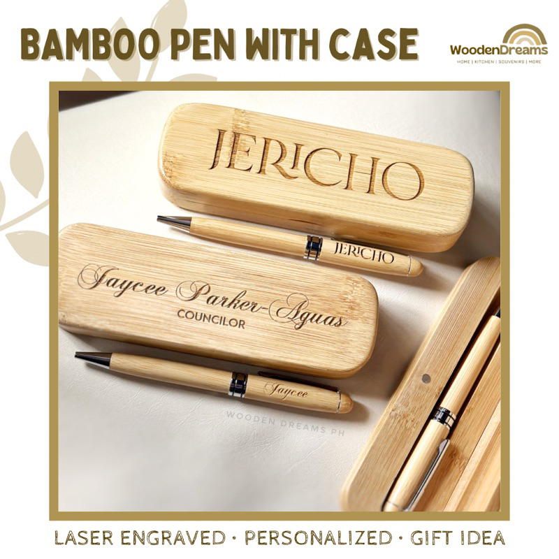 Wooden Bamboo Premium Ball pen Wooden Pen with Case (Laser Engraving ...