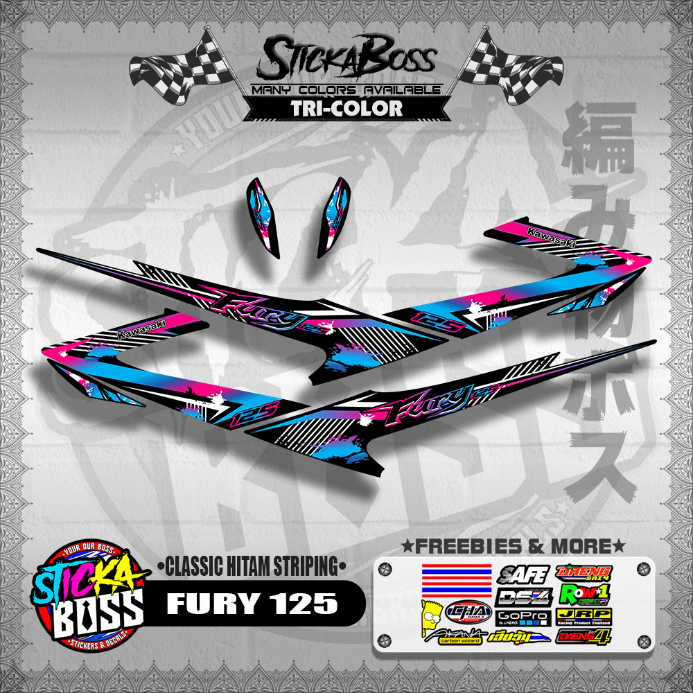FURY 125 DECALS ( CLASSIC HITAM STRIPING )【WITH FREEBIES】 | Shopee Malaysia