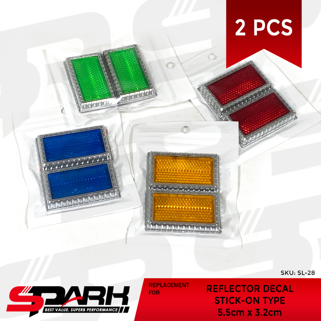 (PAIR) Decal Reflectorize Sticker Reflector Chrome Cars Tricycles Bike ...