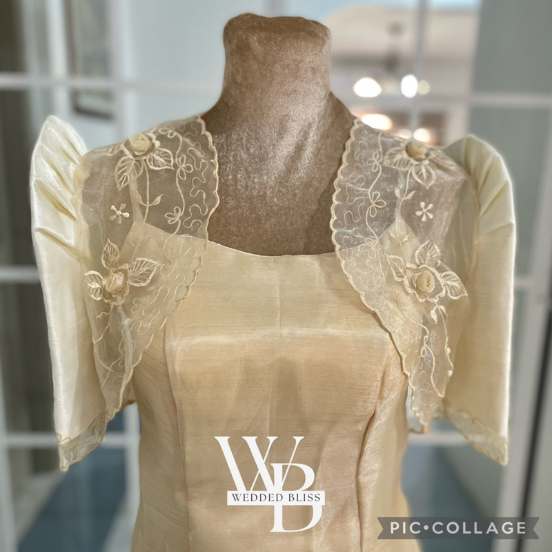 Filipiniana Bolero Short with Inner (Mestiza Sleeves) | Shopee Malaysia