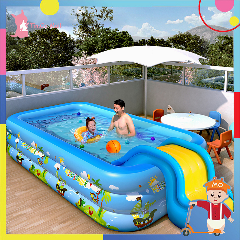 Inflatable Swimming Pool For Kids/Aldults Electric Pump Family Size ...