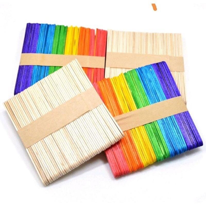 POPSICLE STICK PLAIN AND COLORED 50pcs/pack | Shopee Malaysia