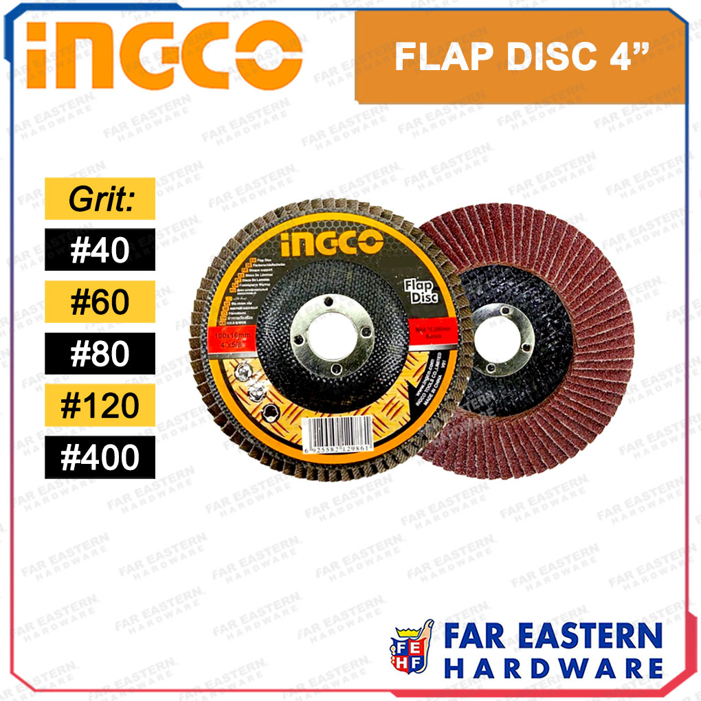 INGCO Flap Disc 4" Grit 40 | 60 | 80 | 120 | 400 INAC | Shopee Malaysia