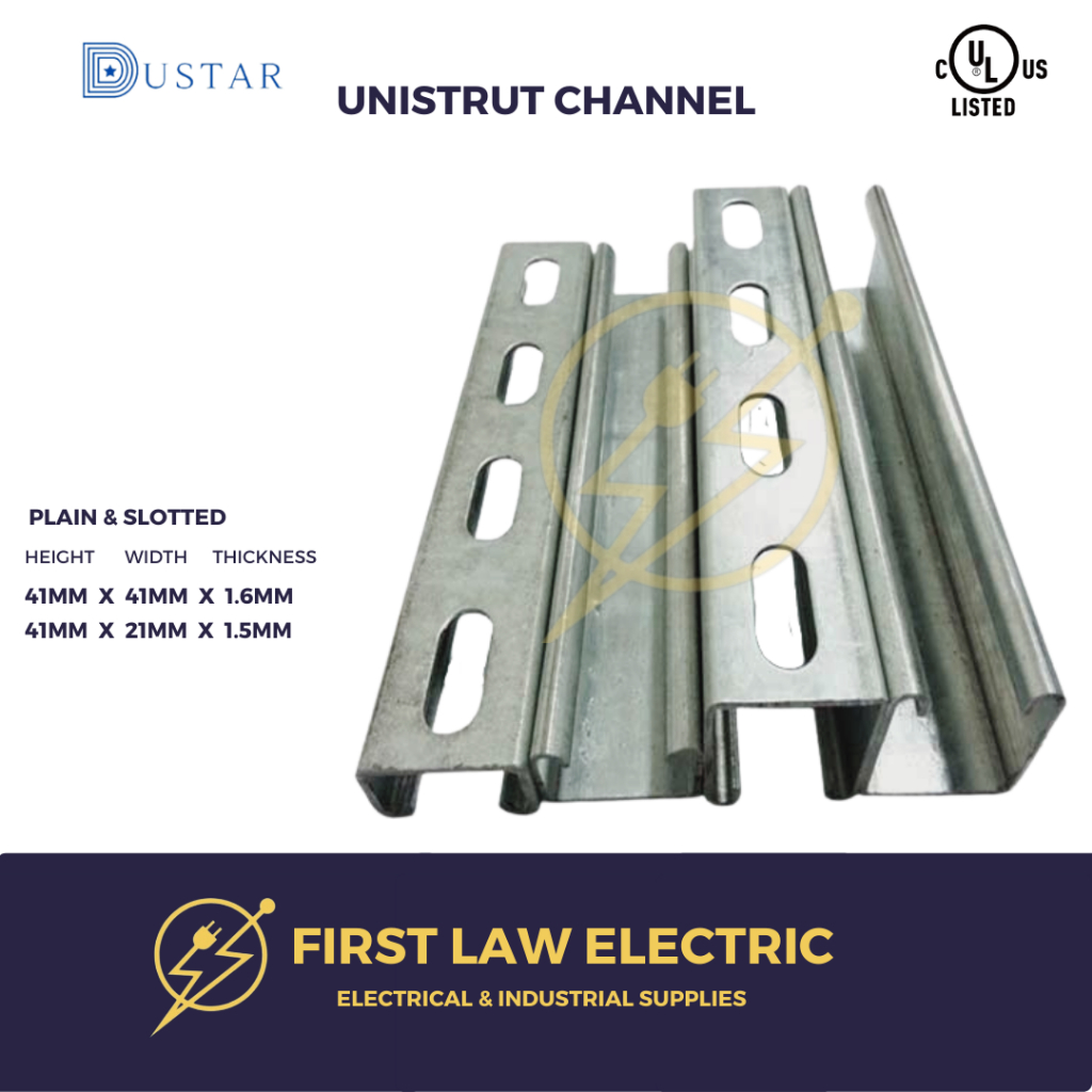 1 METER | STRUT CHANNEL | UNISTRUT CHANNEL | PLAIN & SLOTTED | Shopee ...