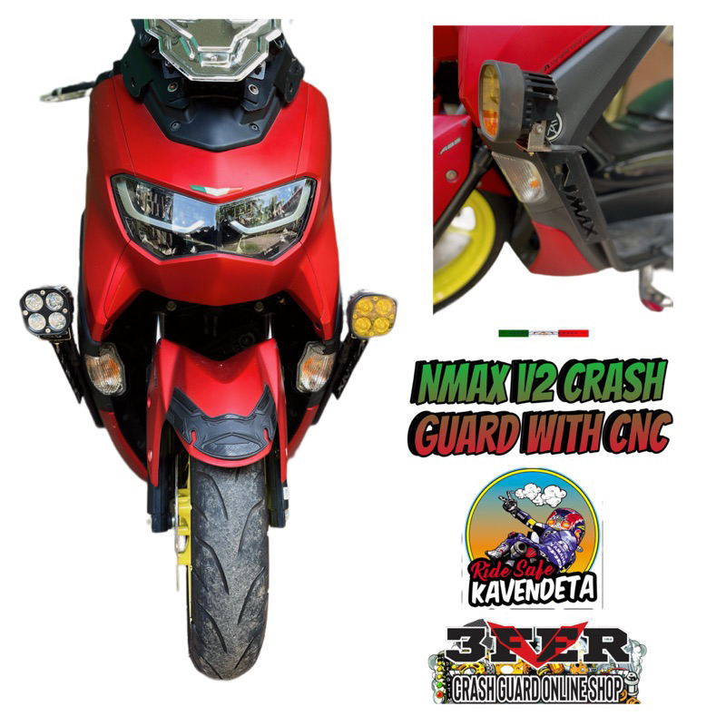 NMAX V2 MINI CRASH GUARD WITH BUILT IN LED BRACKET with CNC CUT ...