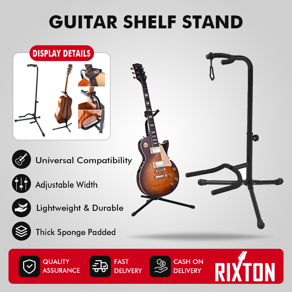 RIXTON Guitar Stand Shelf Stand Collapsible Iron Tripod Guitar Stand ...
