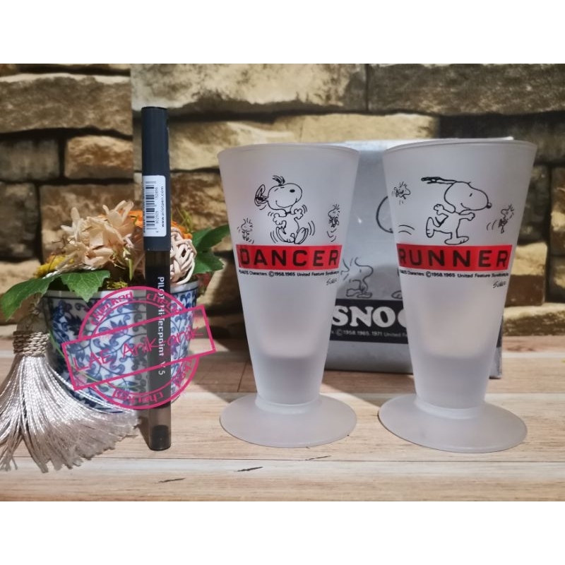 Vintage Snoopy Frosted Cocktail Glass (2pcs) | Shopee Malaysia