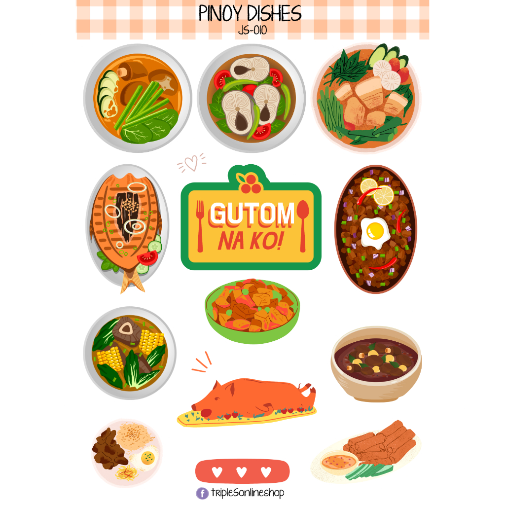 Pinoy Dishes Journal Sticker Sheet | Shopee Malaysia