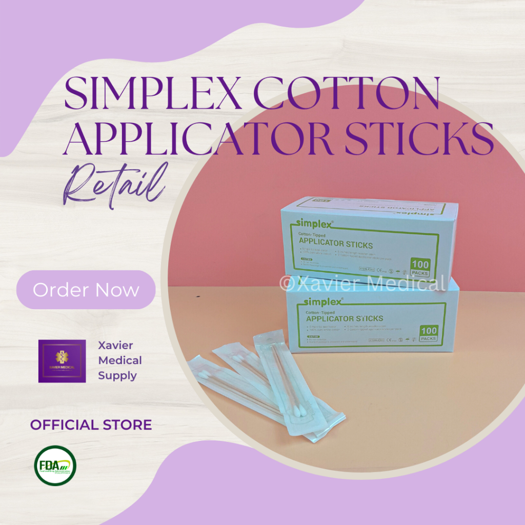 SIMPLEX Sterile Cotton Applicator Stick Retail (Sold per Box) | Shopee ...
