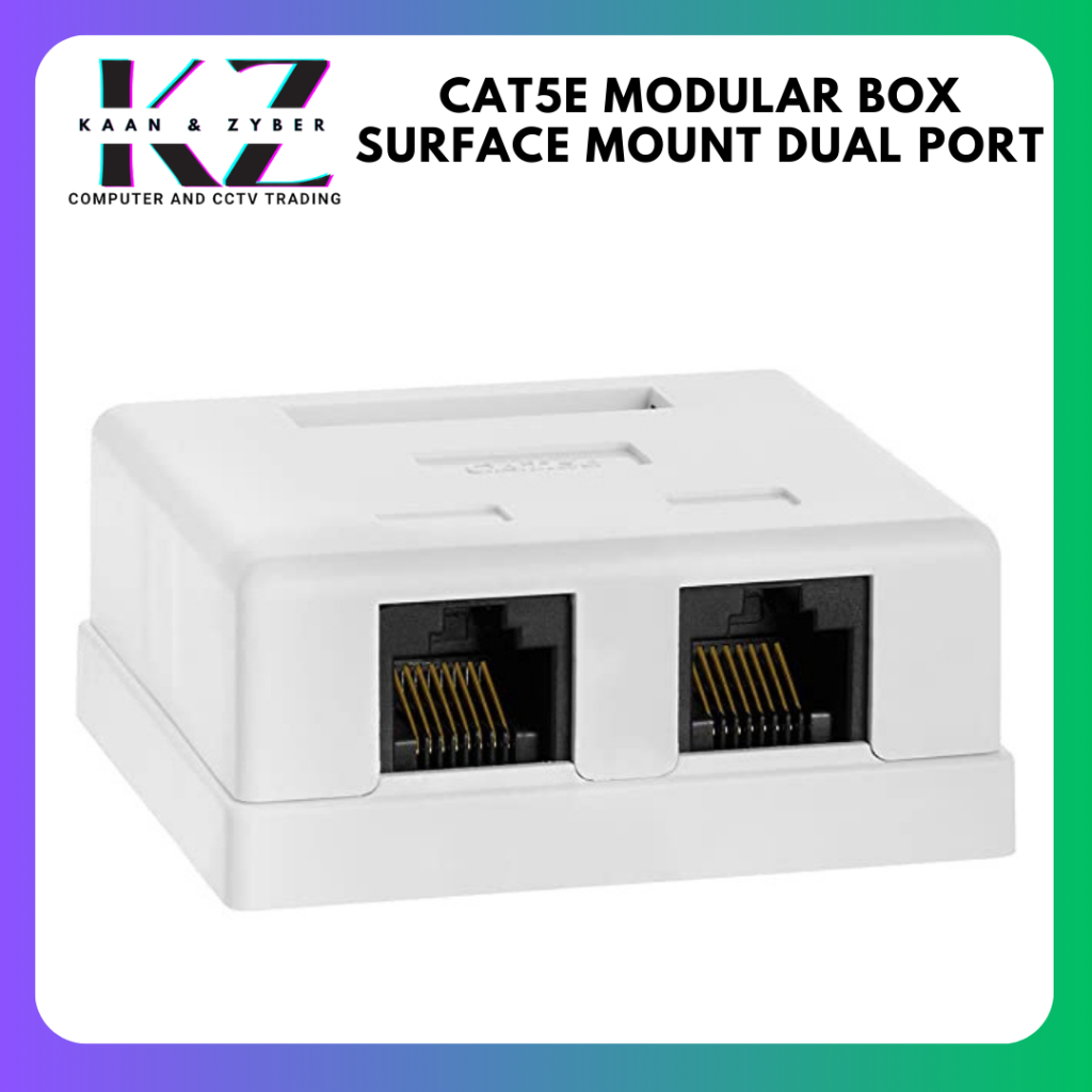 Cat5e Modular Box Surface Mount Dual Port | Shopee Malaysia