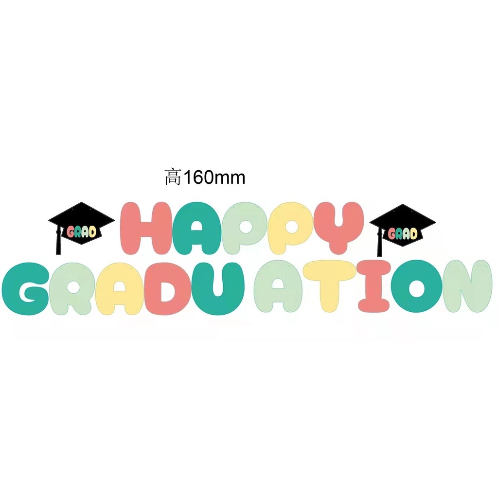 Happy Graduation Banner Party Decoration (Macaron) | Shopee Malaysia