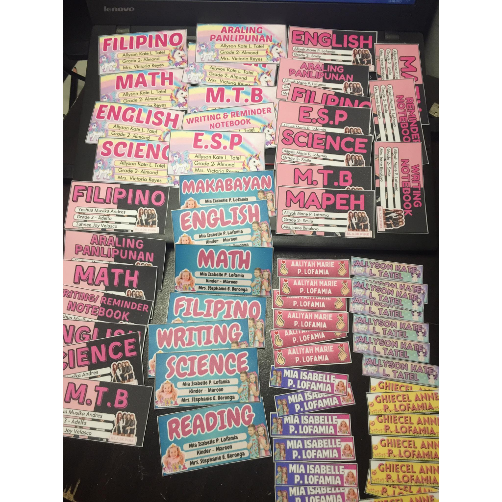 STICKER SUBJECT LABEL WITH NAME GRADE SECTION | Shopee Malaysia