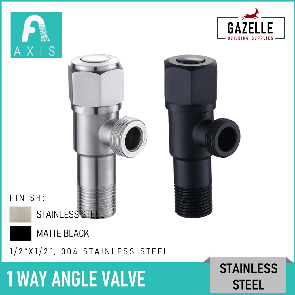 Axis Angle Valve - 1 Way / 2 Way M1/2" x M1/2" - Stainless Steel ...