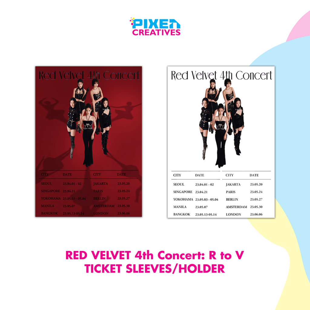 RED VELVET 4th Concert: R to V TICKET ENVELOPE / HOLDER - Laminated ...