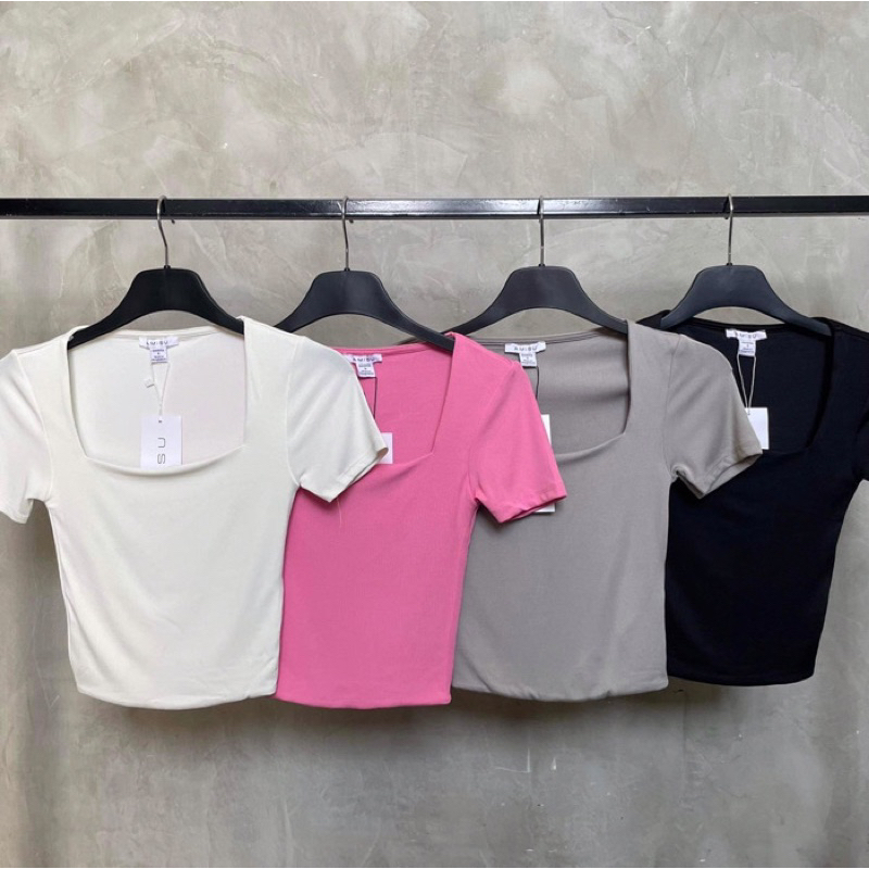 Amisu Squareneck Crop Top | Shopee Malaysia