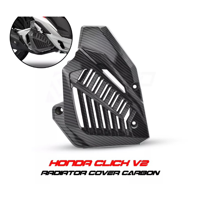 HONDA RADIATOR COVER CLICK 125i/150i GAME CHANGER RADIATOR COVER CARBON ...