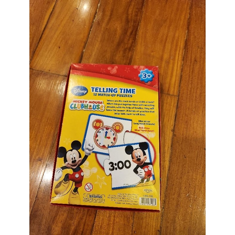 Joytoy mickey mouse clubhouse telling time 12 match up puzzles for ...