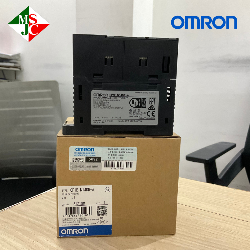 Omron CP1E-N14DR-A Programmable Logic Controller (PLC) Chassis Mount, DIN Rail 100 ~ 240VAC ...