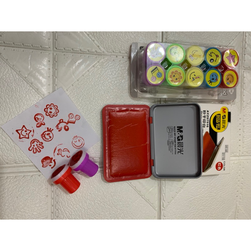 stamp pad/w emoji stamp set | Shopee Malaysia