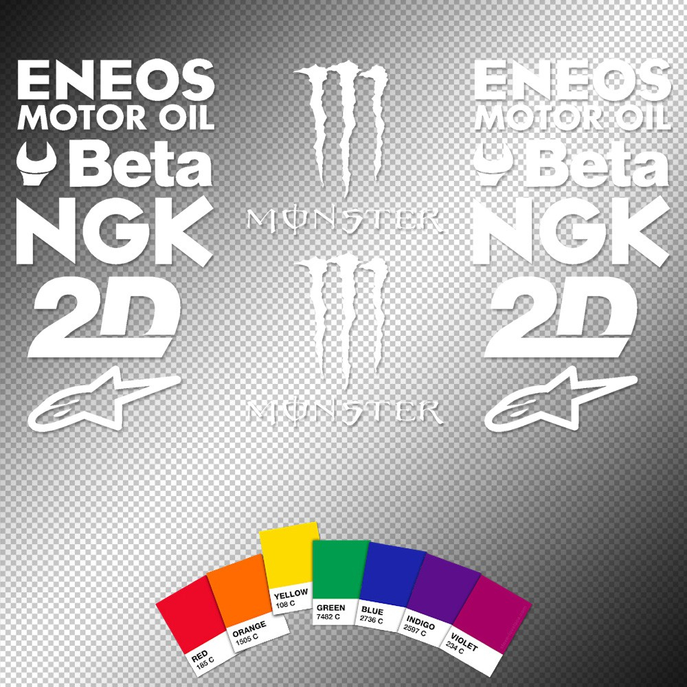 Sticker Set | (22X) Yamaha MotoGP Sponsors Logos | Weather Proof decals ...