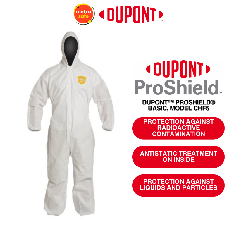 Dupont Medical and Chemical Suit Proshield Basic Coverall PPE Boiler ...