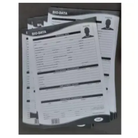 BioData - Application Form sold per pack (100 sheets and 200 sheets ...