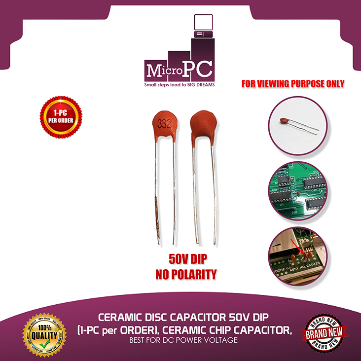 CERAMIC DISC CAPACITOR 50V DIP (1-PC per ORDER), CERAMIC CHIP CAPACITOR ...