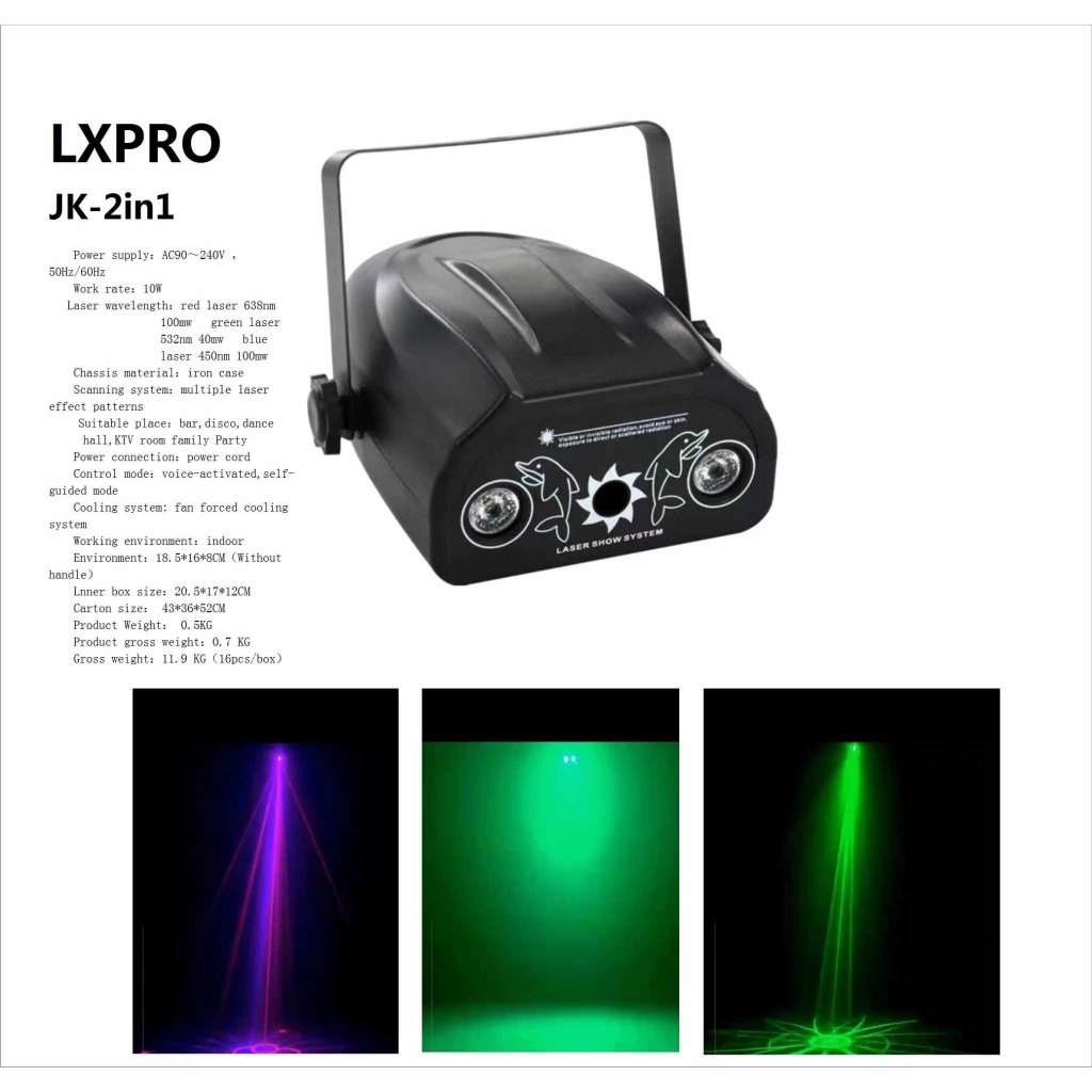 LX PRO JK-2 IN -1 USB Mini Party Disco Strobe Stage Light Pattern DJ ...