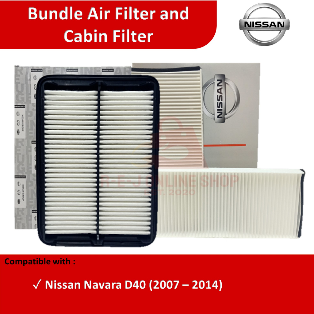 Bundle Air Filter and Cabin Filter for Nissan Navara D40 (2007 - 2013 ...